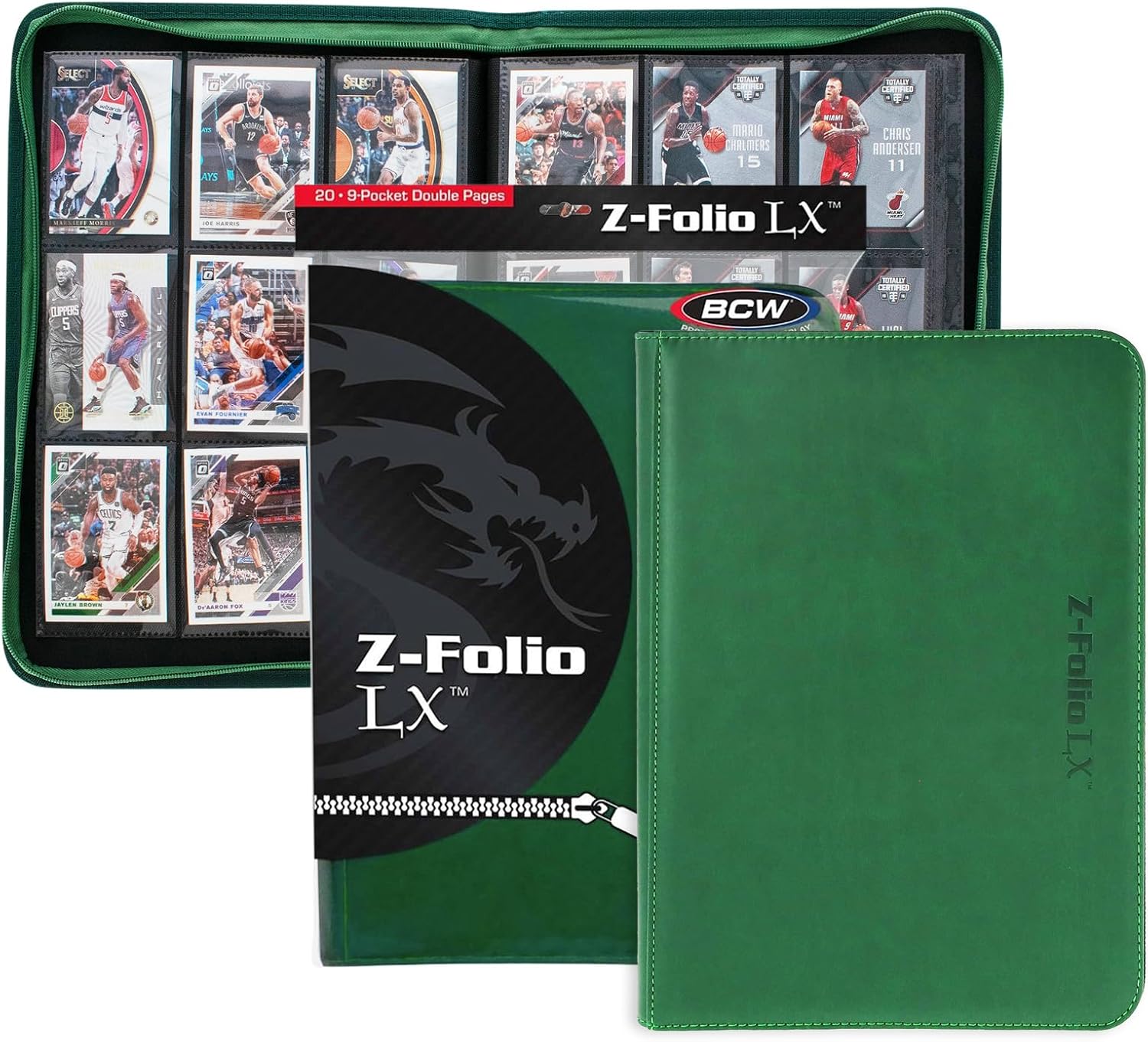 Amazon Bcw Z Folio 9 Pocket Lx Album Green Secure Zipper Card