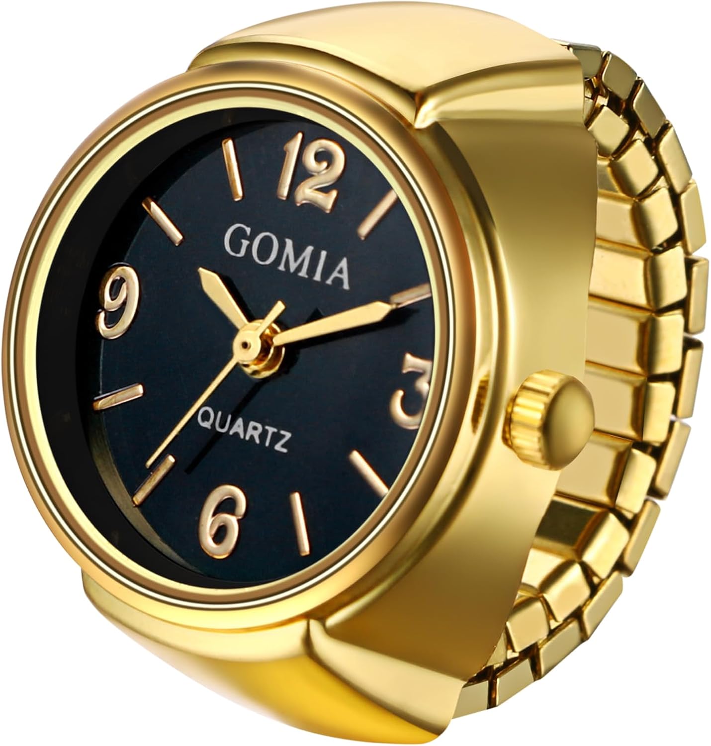 Amazon.com: OIDEA Mens Womens Finger Watch: Elegant Round Dial Elastic ...