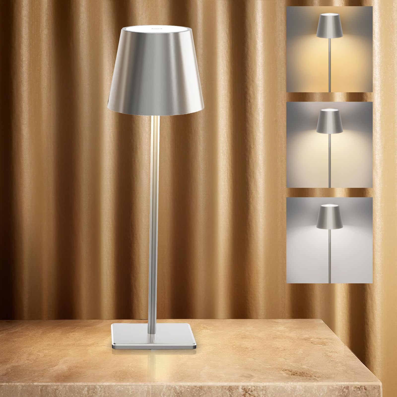 Nerefou Cordless Table Lamp, 5200mAh Battery Operated Lamp, Outdoor ...