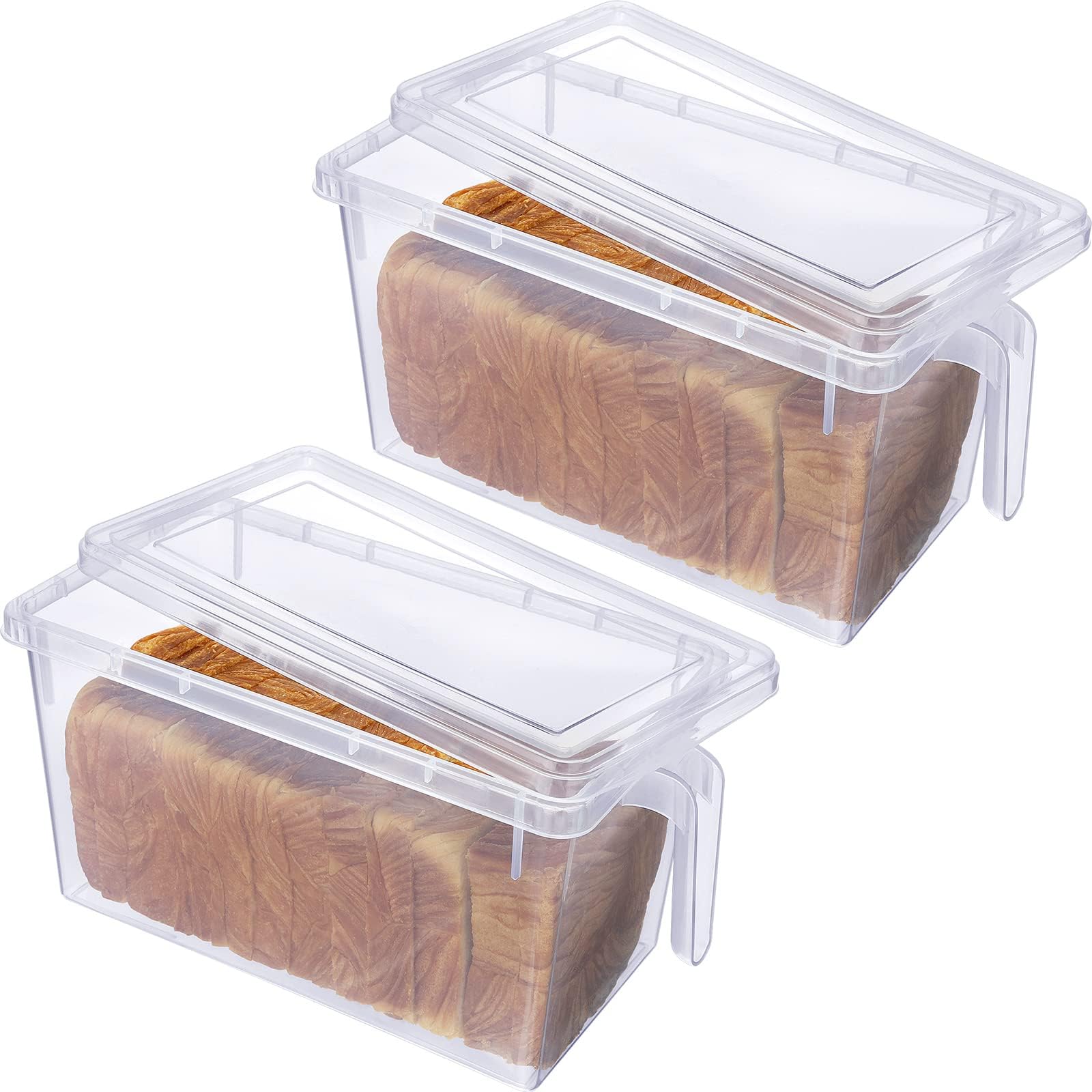 Amazon.com: 2 Pcs Plastic Large Bread Box Clear Bread Storage Container ...