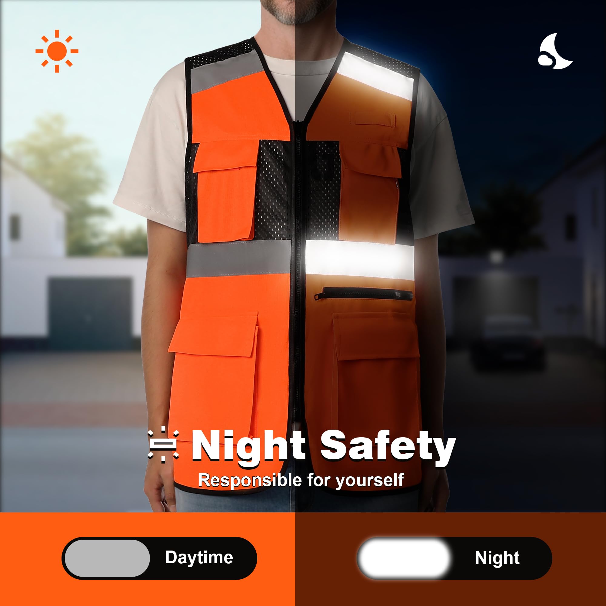 Snapklik.com : SHORFUNE High Visibility Work Vest, Lightweight And ...