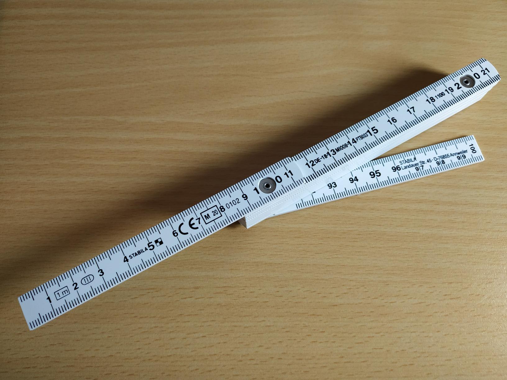 STABILA Plastic Folding Ruler Type 1104 1m White Metric Scale : Amazon ...