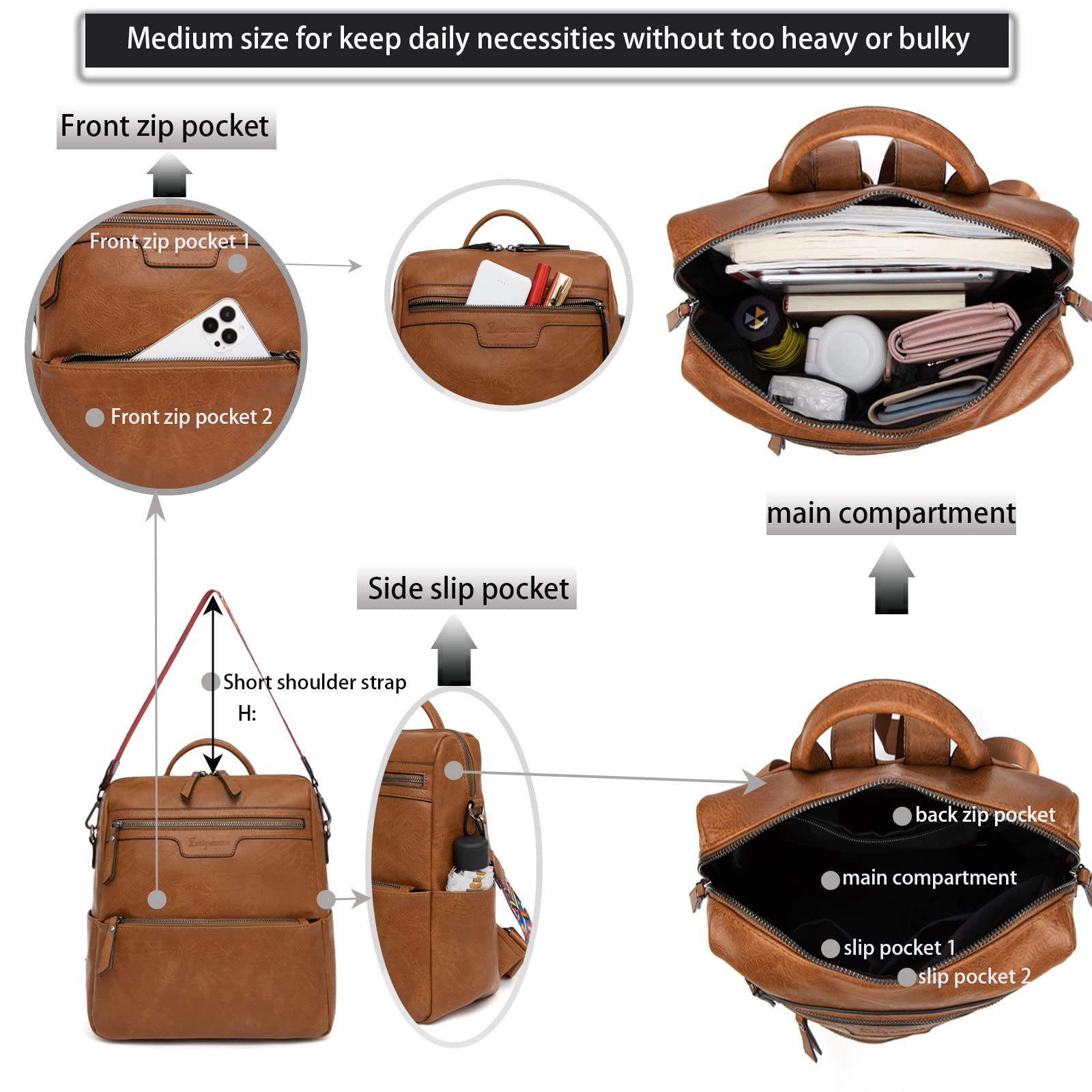 Backpack Purse for Women ,Small Size Fashion Cute Convertible Designer ...