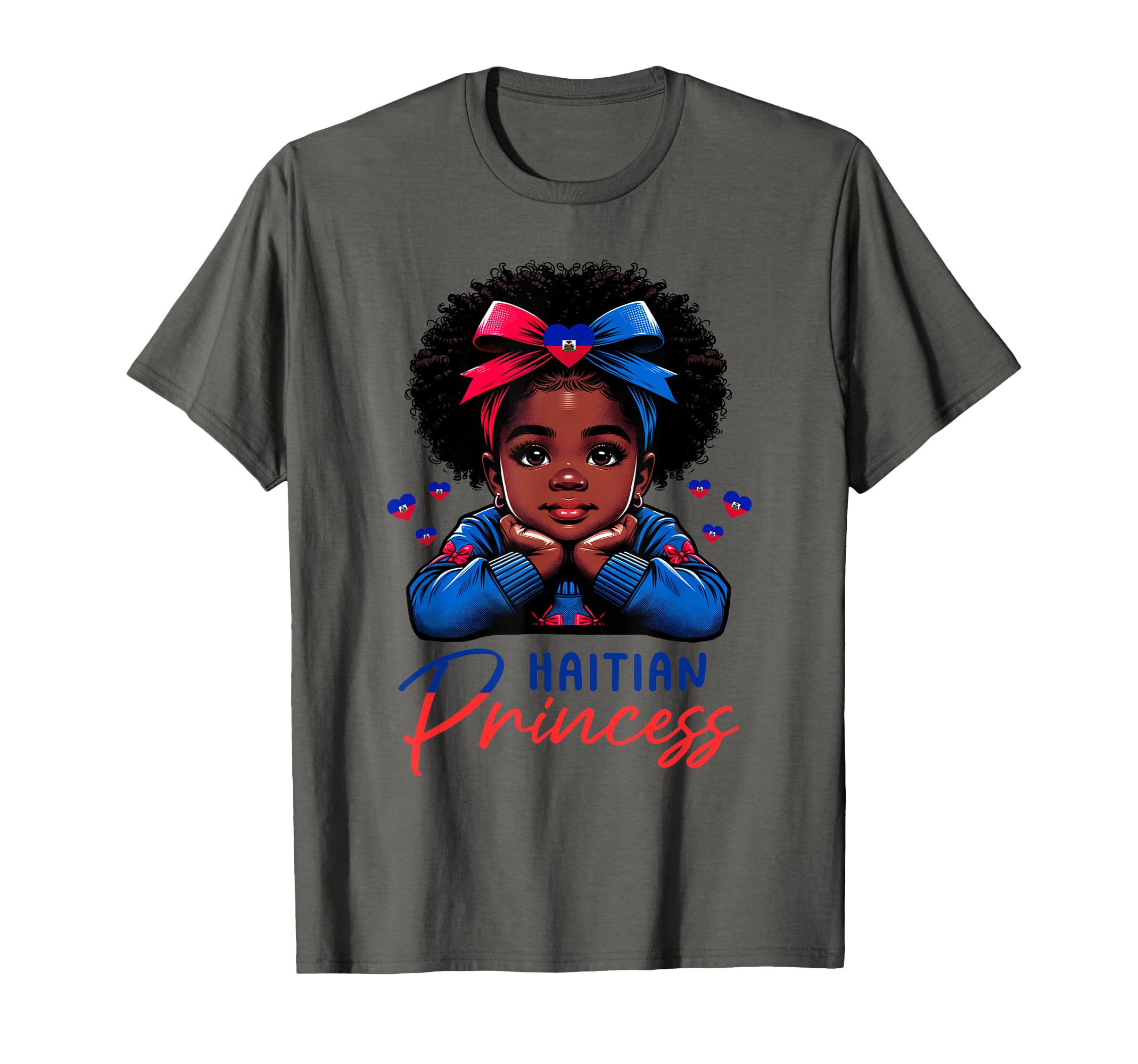Amazon.com: Haitian Princess with Haitian Flag for Black girls Kids T ...