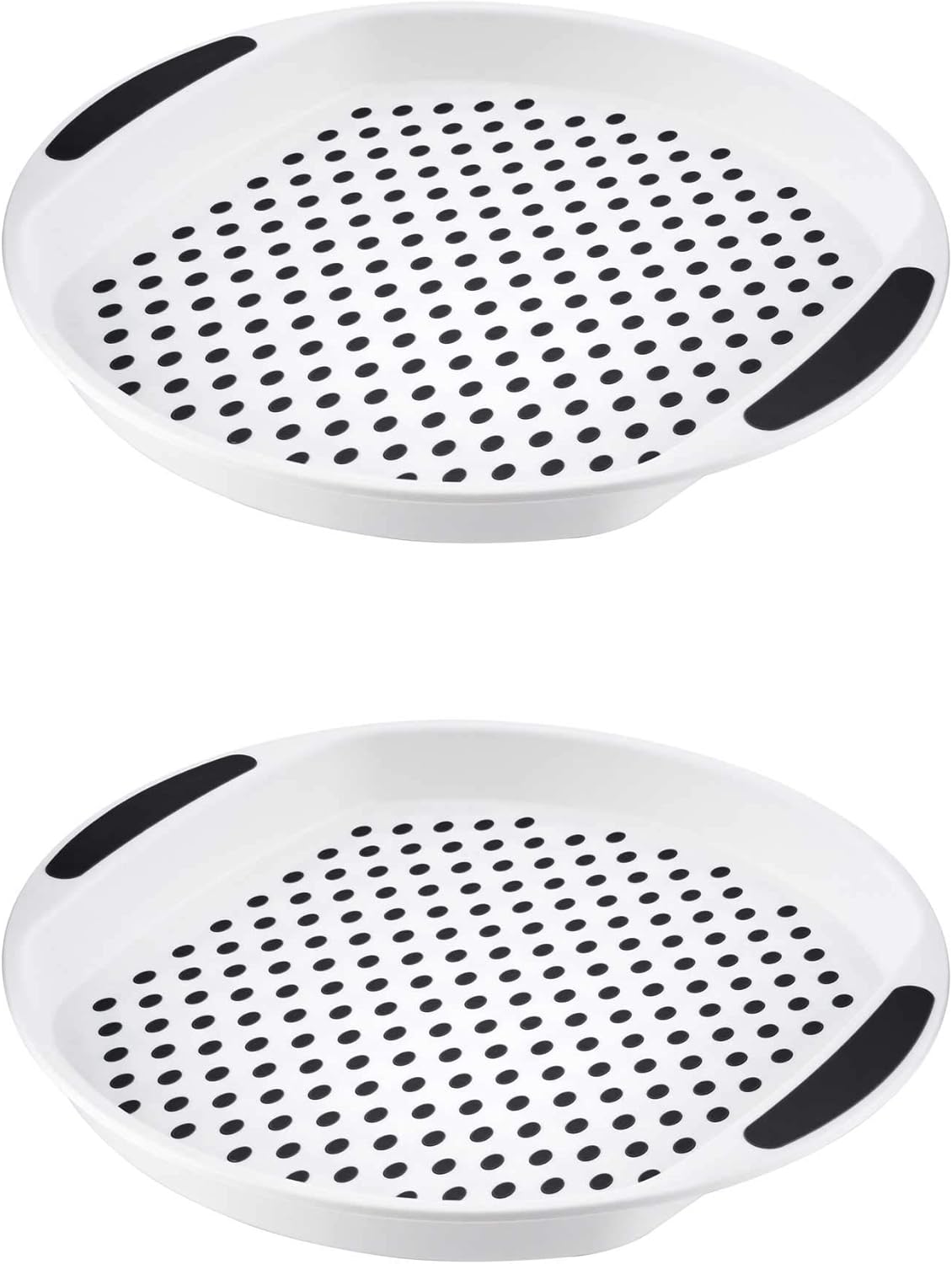 Homeshopa Set of 2 Anti-Slip Round Serving Trays, Non-Slip Top Bottom ...