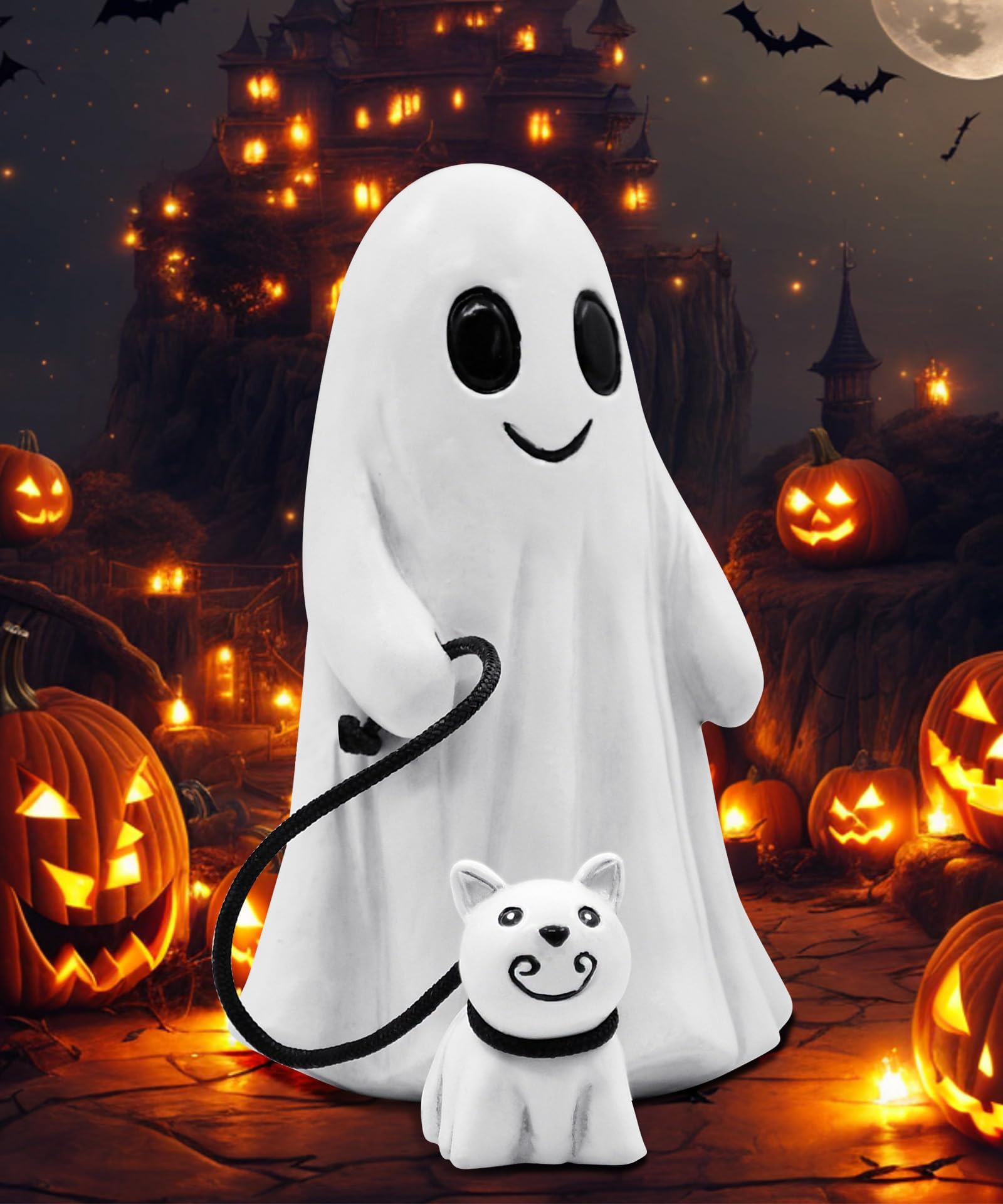 Amazon.com : FORUP Halloween Ghost Decor, Set of 3 Lighted Cute Ghost ...