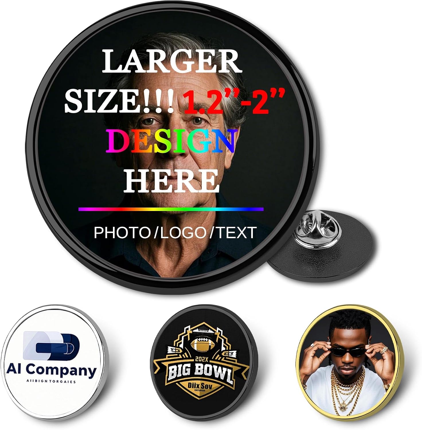Amazon.com: Custom Pins, 1.2"-2" Large Lapel Pins, Premium Zin-Ally Pin ...