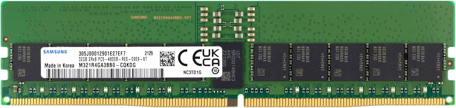 Samsung 32GB DDR5 4800MHz PC5-38400 ECC RDIMM 2Rx8 Dual Rank 1.1V ...