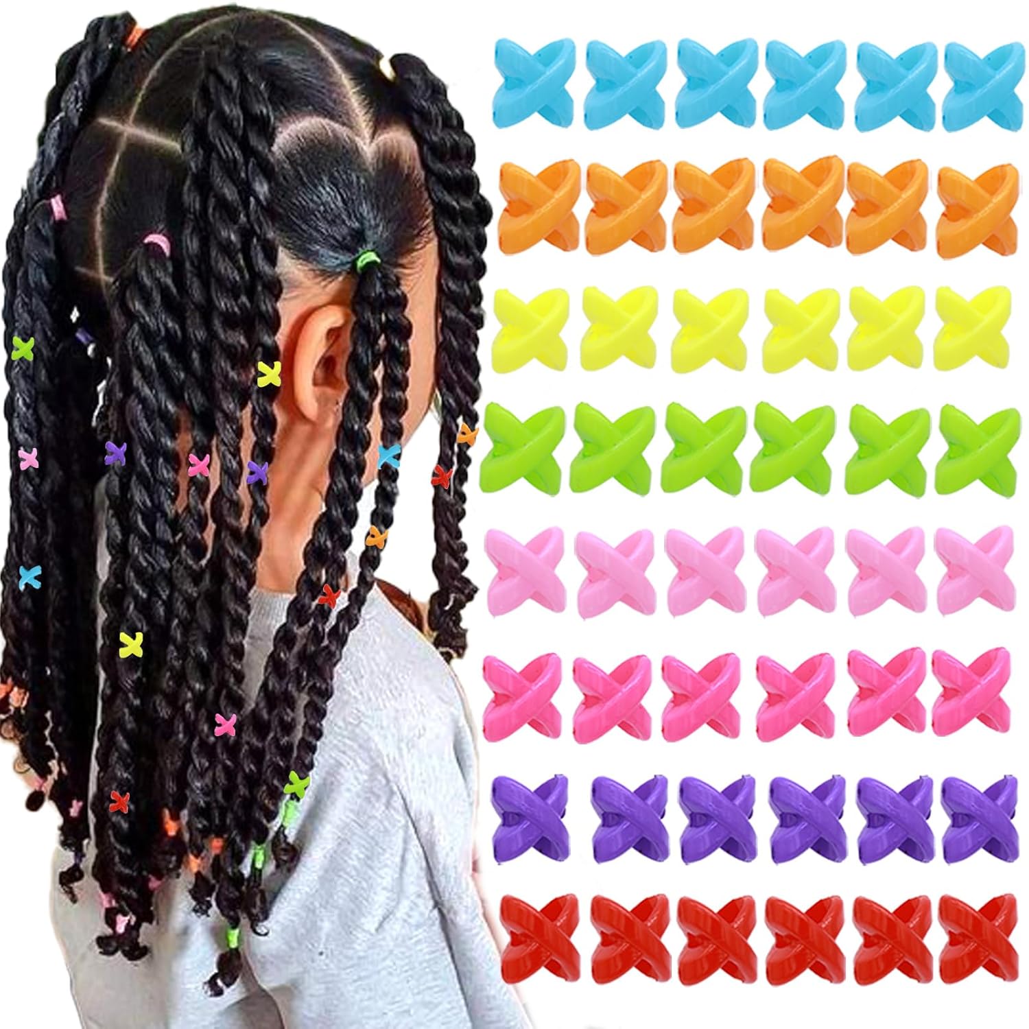 Amazon.com : VENOFEN 50PCS Hair Beads for Braids - Candy Color Loc ...