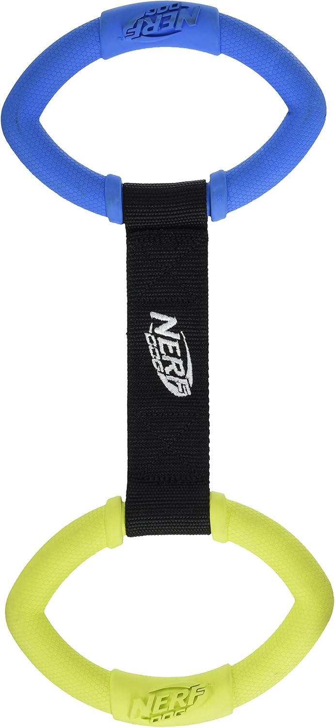 Pet Supplies : Nerf Dog 13in 2-Ring Strap Tug - Blue/Green : Amazon.com