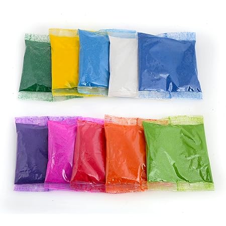 Buy Perpetual Rangoli Colors Powder for Floor Decorations - Pack of 10 ...