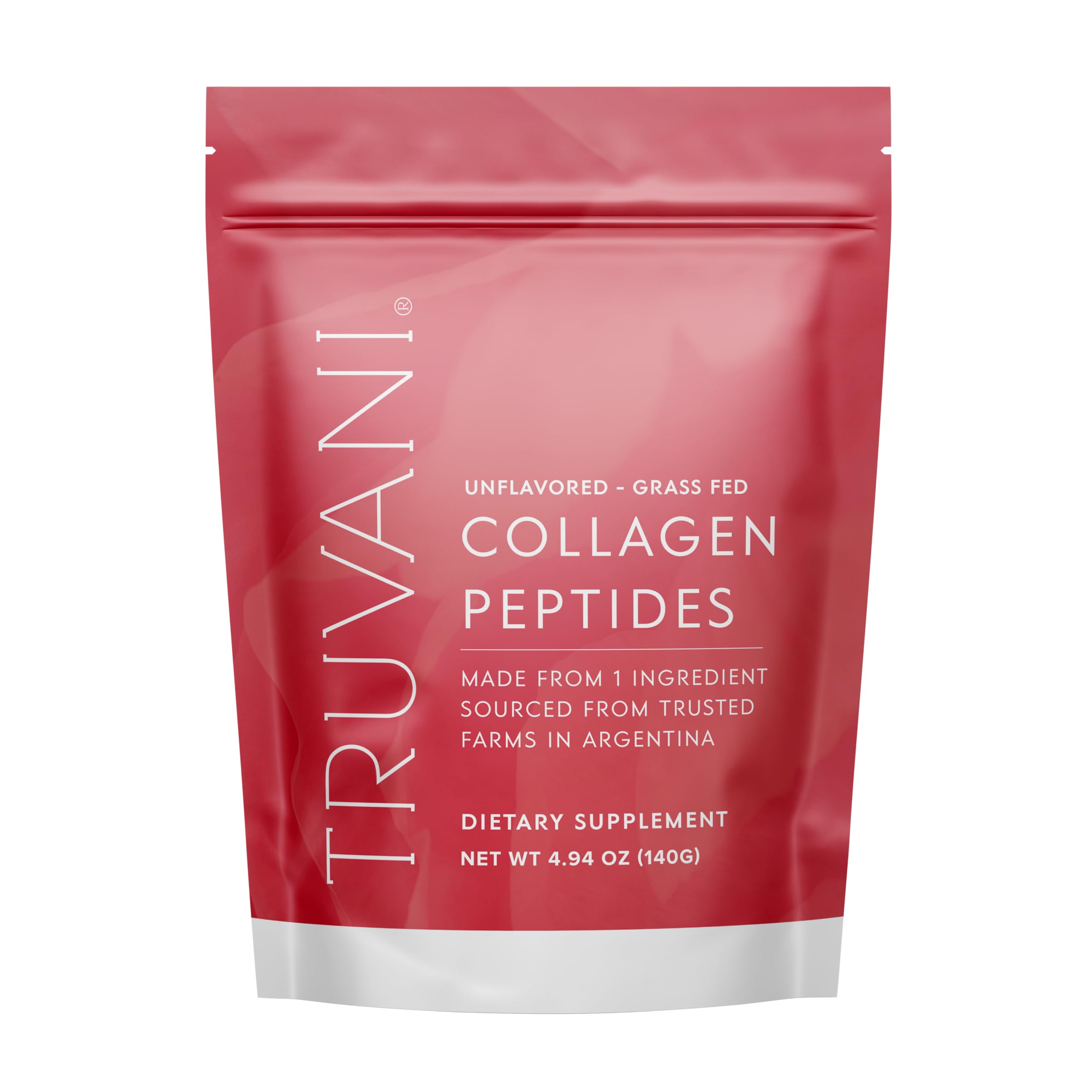 Truvani Hydrolyzed Collagen Peptides Unflavored 7 Servings 20g Grass ...