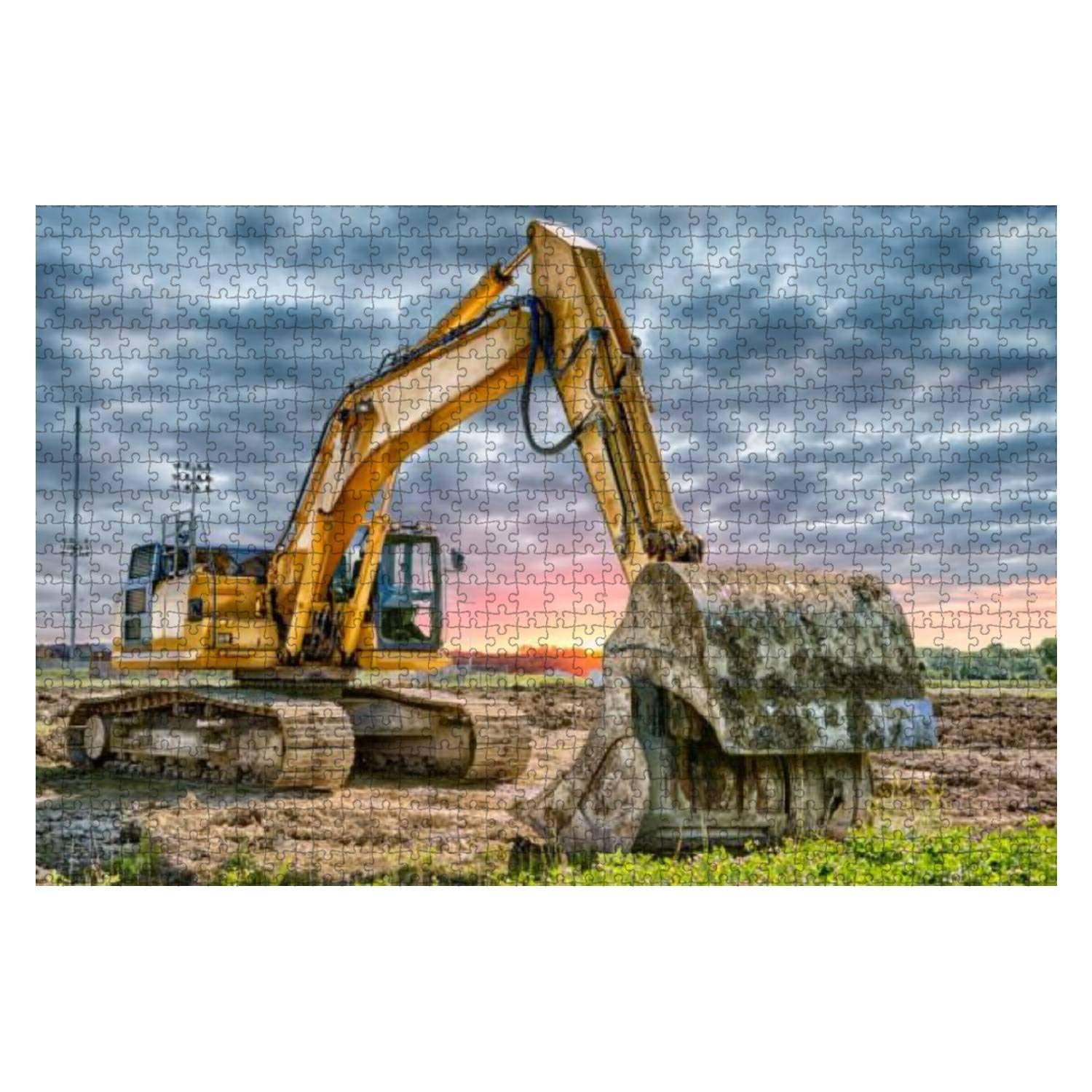 Amazon.com: Excavator Machinery at Construction site 1000 Piece Wooden ...
