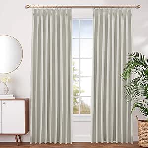 Amazon.com: DotheDrape 100W x 84L inches Gray Beige Pinch Pleated ...