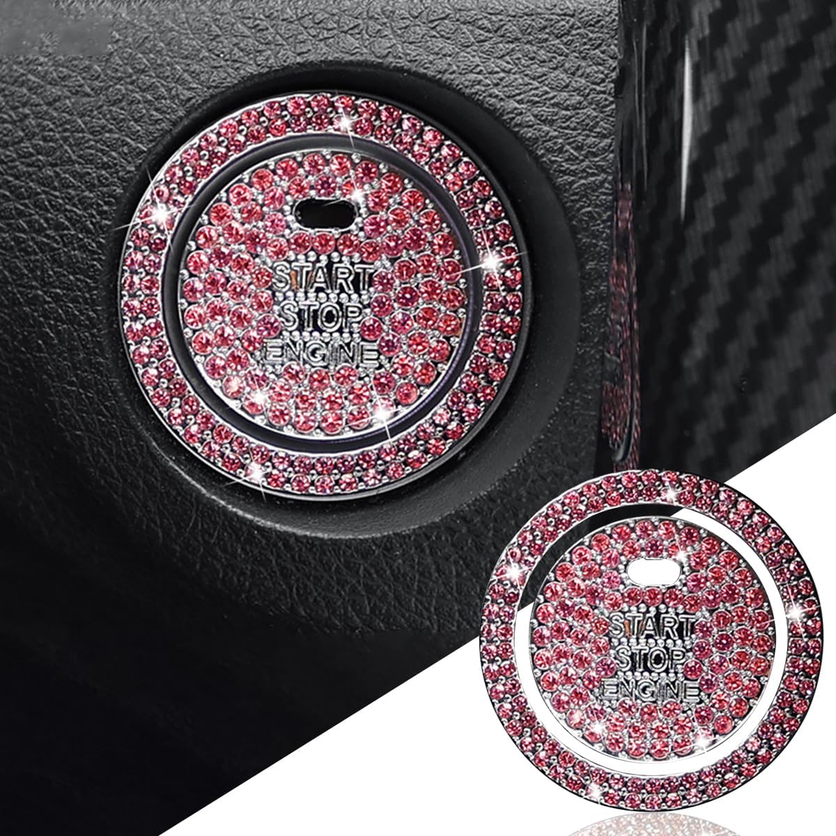 Amazon.com: Bling Crystal Car Engine Start Ring Sticker, Sparkling ...