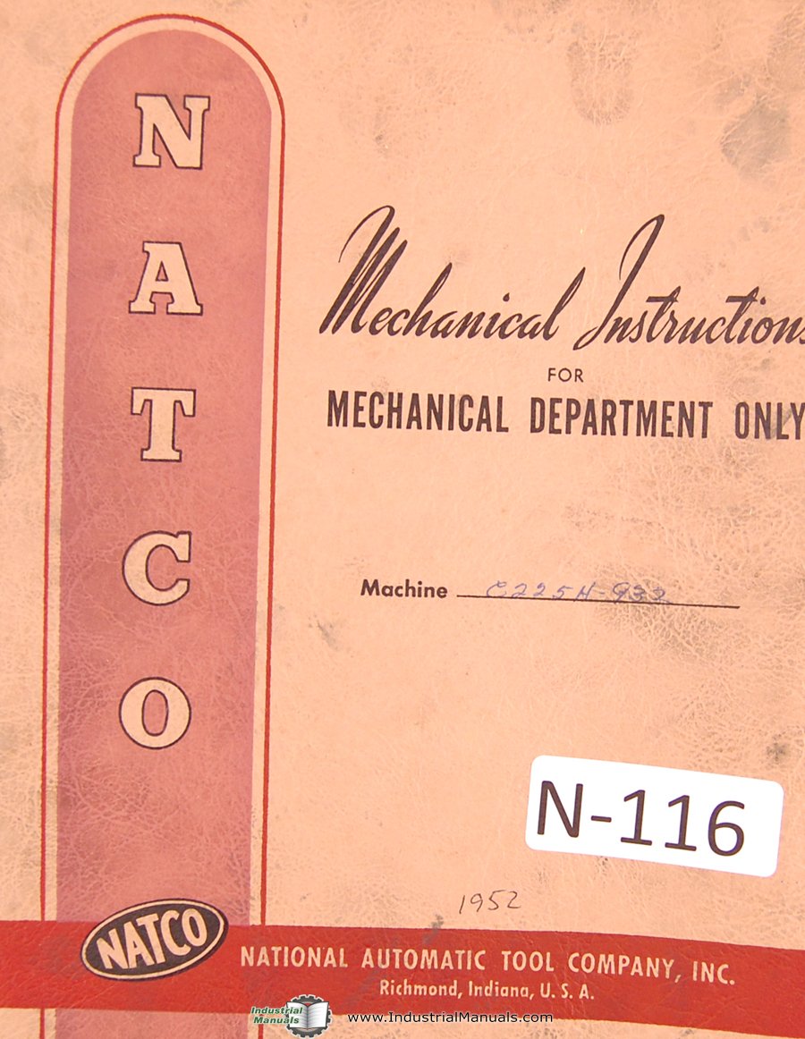 Natco C225H Drilling Machines, Mechanical & Hydraulic Instructions ...