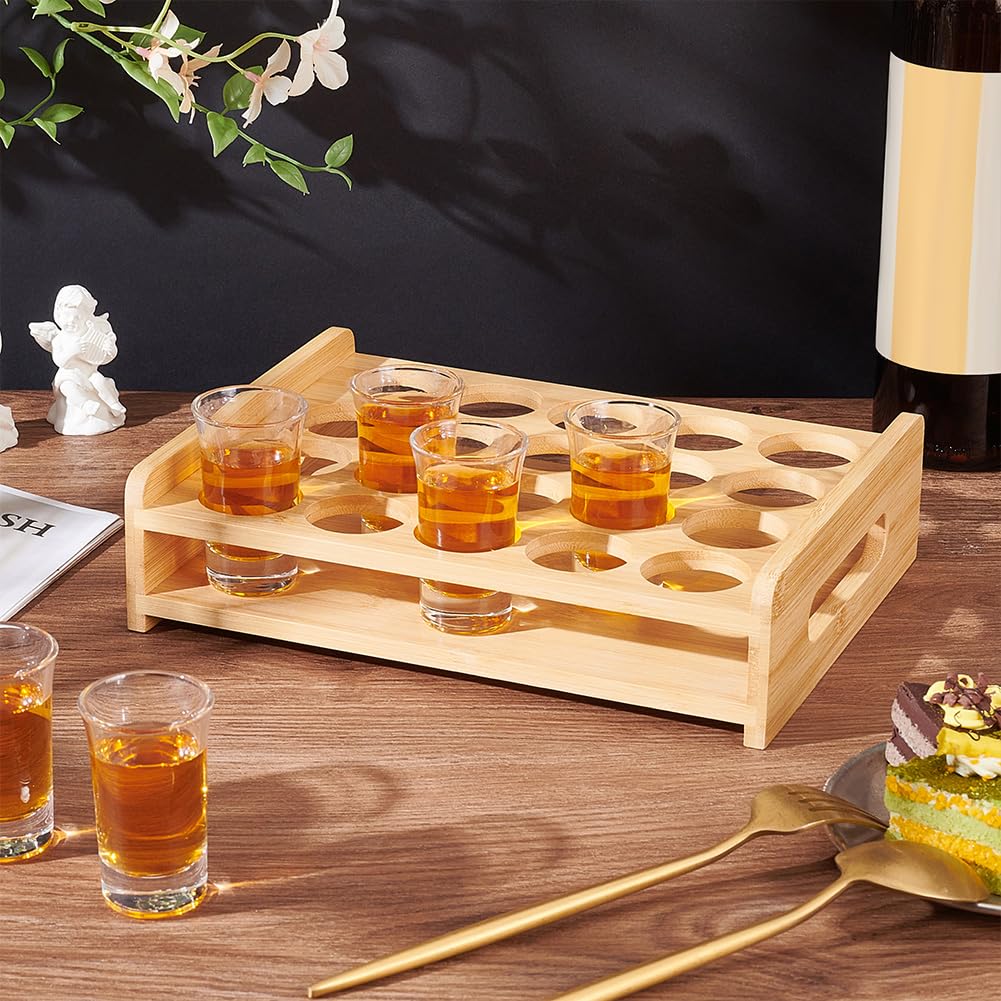 Shot Glass Tray Holder Shot Glass Holder Tray, 6 Hole Bar Tasting ...
