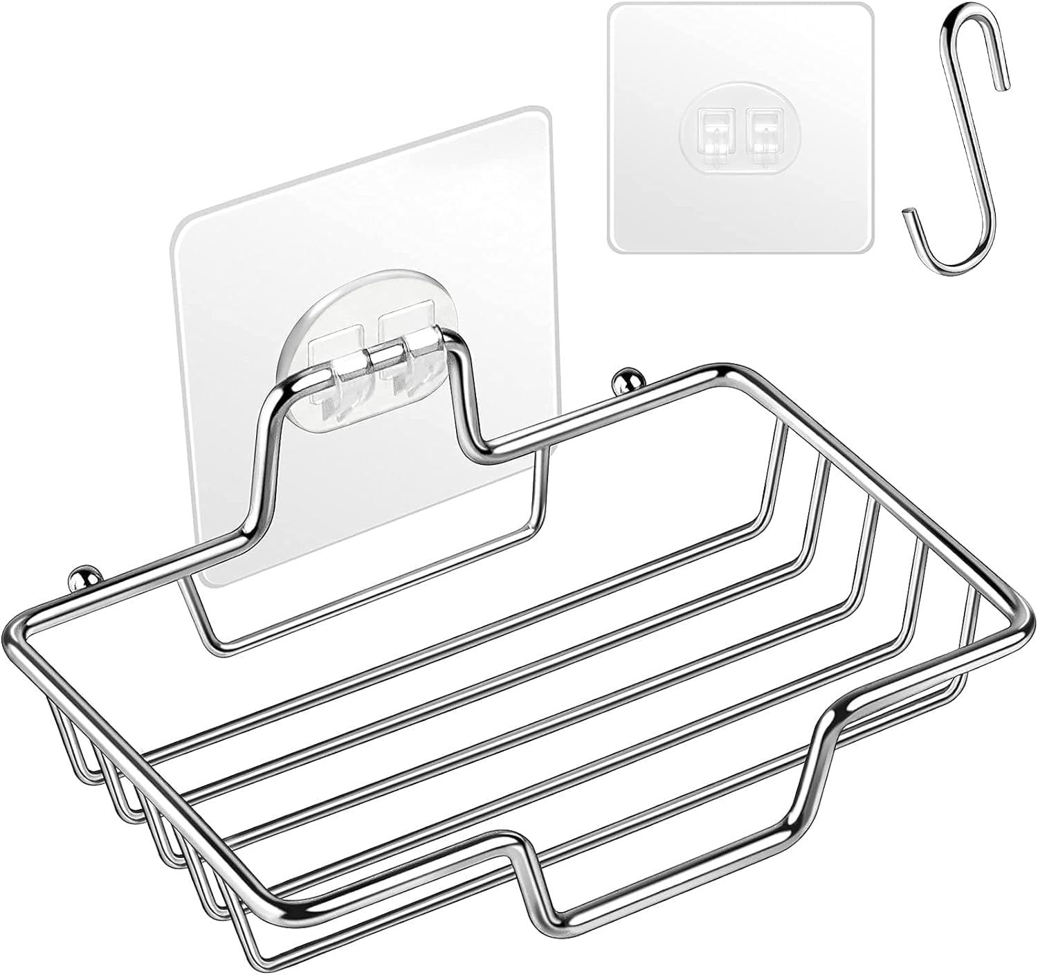 Amazon.com: 2 Pcs Soap Dish Holder, No Drilling, AIFUDA 304 Rustproof ...