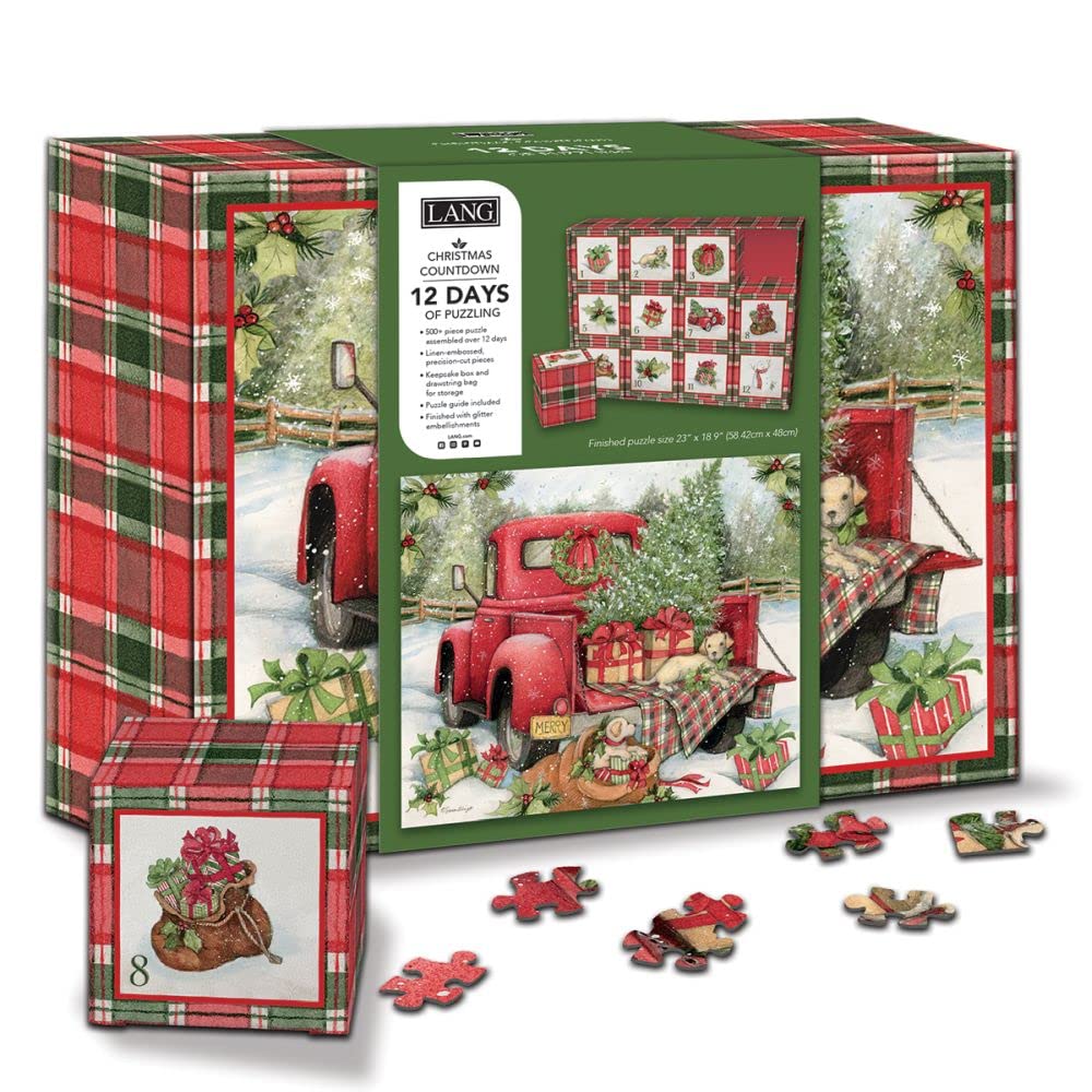 Amazon.com: LANG Santa's Truck Advent Calendar - Puzzle (2237002 ...