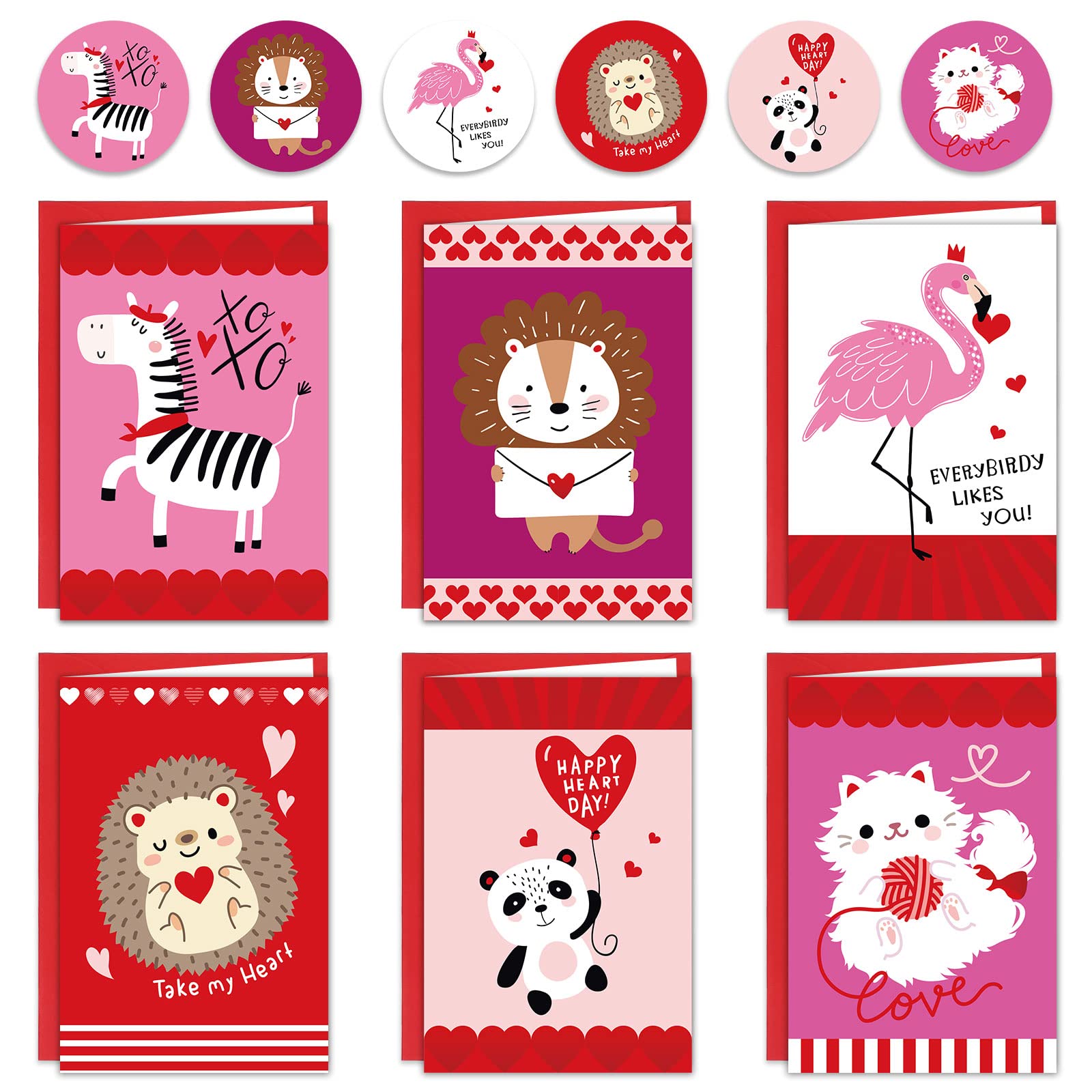 Whaline 36 Pack Valentine's Day Cards with Envelopes and Stickers ...