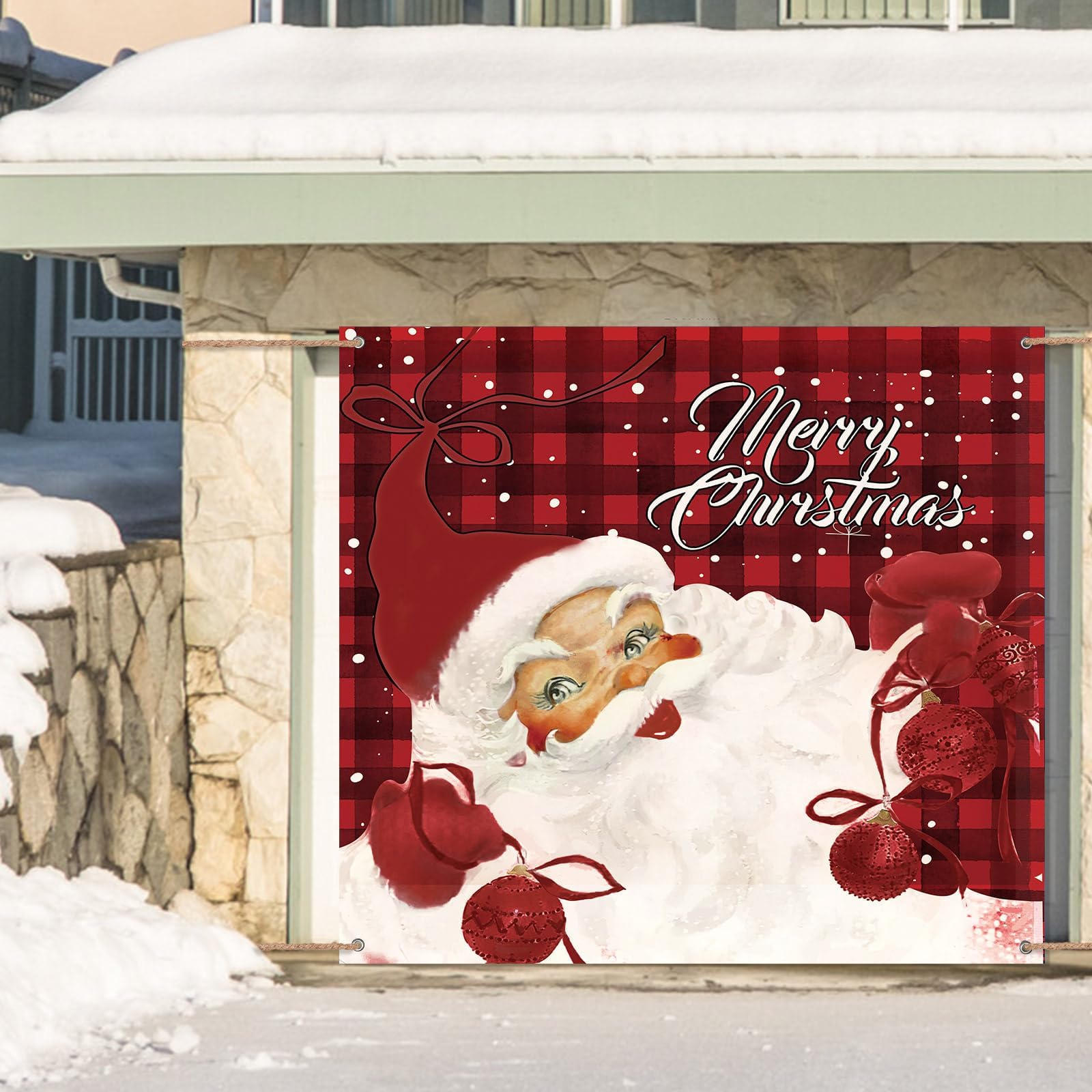 Amazon.com: Christmas Garage Door Banner 7 x 8ft outdoor Christmas ...