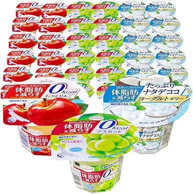 Amazon.co.jp: たらみ Tarami 体脂肪を減らす ゼリー 3種類 × 各12個 計36個セット (すこやかりんご 0kcal 225g・マスカット 0kcal 225g・ナタデ ...