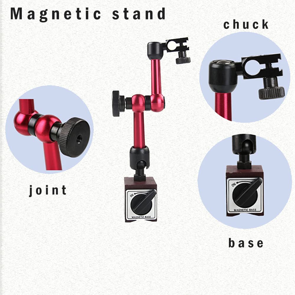 Snapklik.com : Red Adjustable Magnetic Base Holder For Digital Dial ...