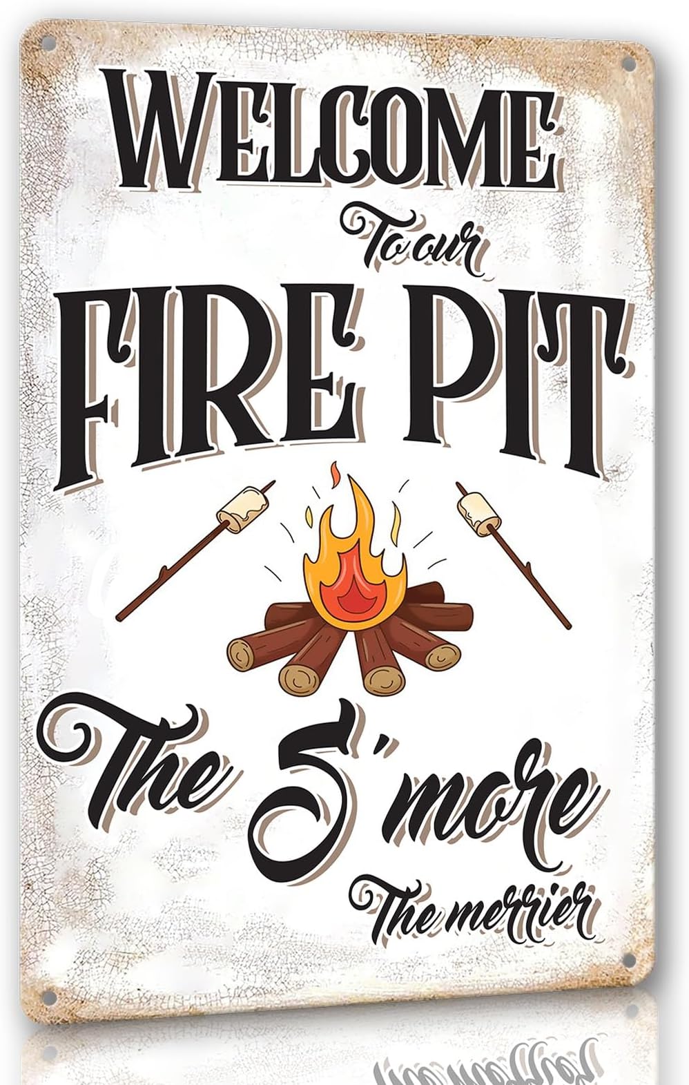 Amazon.com : Firepit Personalized Metal Wall Sign with Family Name ...