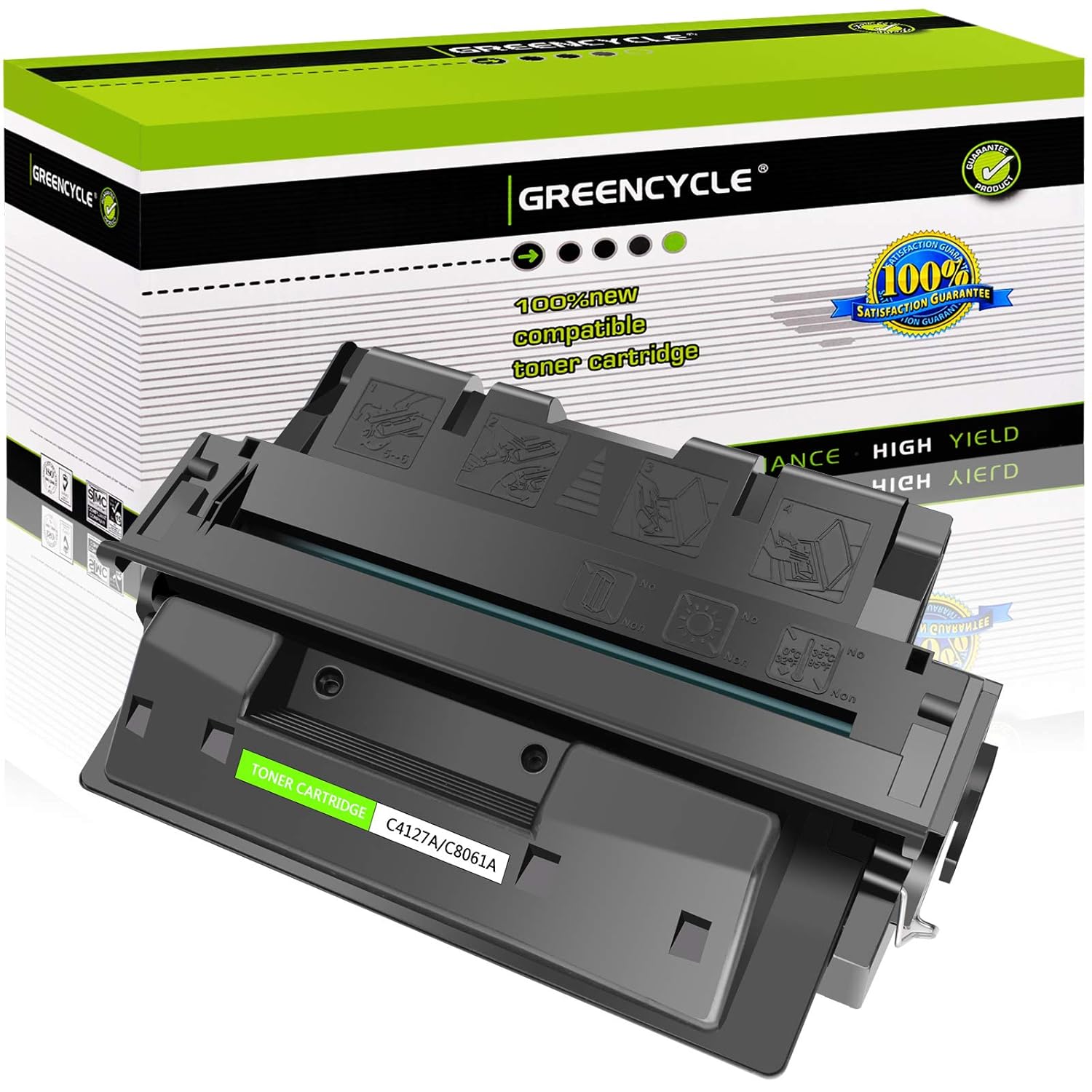 GREENCYCLE Compatible C8061A 61A Laser Toner Cartridge for HP Laserjet ...