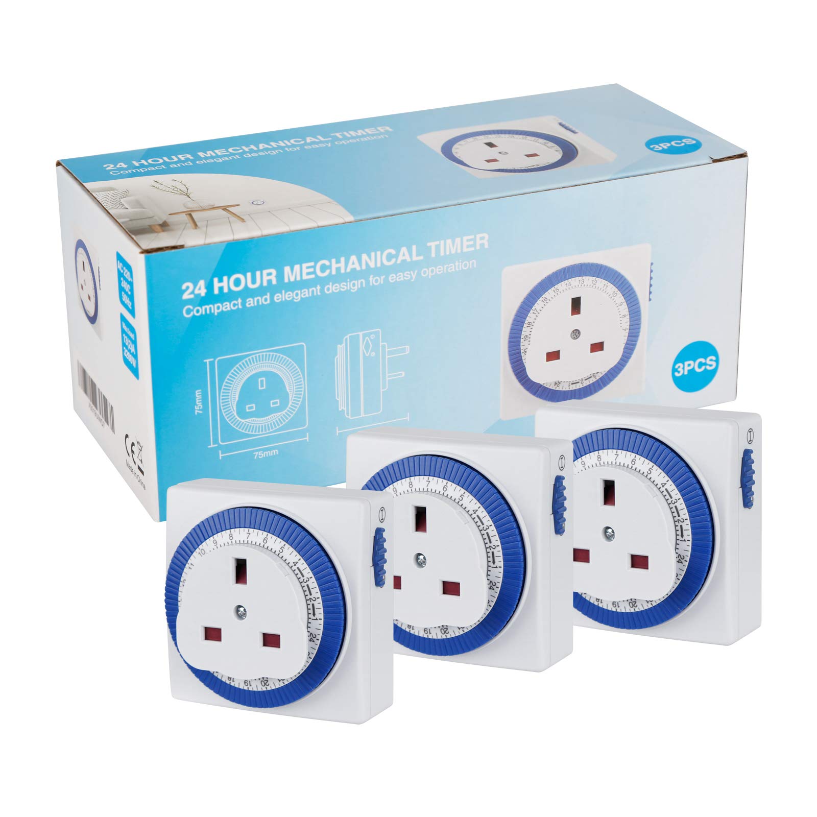 Buy 3 Pack 24 Hour Segment Timer Switch Plug in Timer Controller 240v