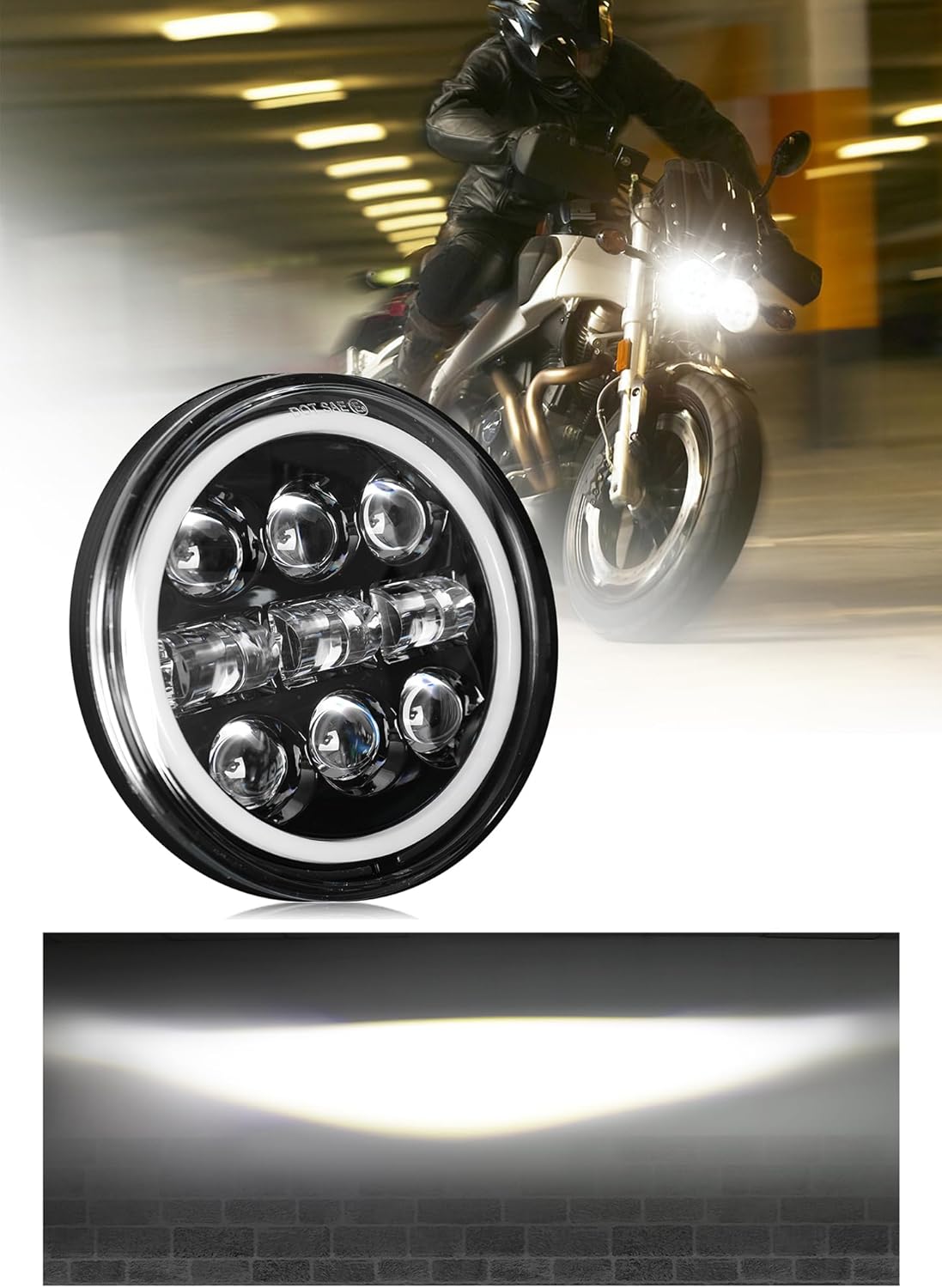 Amazon.com: BraveWAY 5 3/4 5.75 Inch LED Headlight Motorcycle Super ...