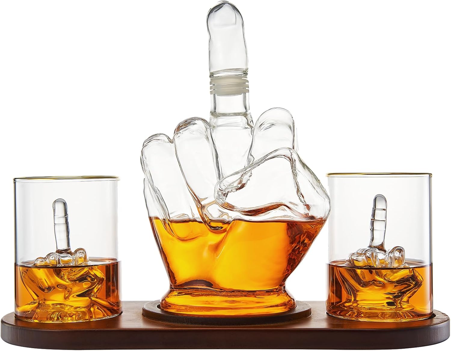 Amazon.com | Middle Finger Gifts Decanter & Middle Finger Glasses ...