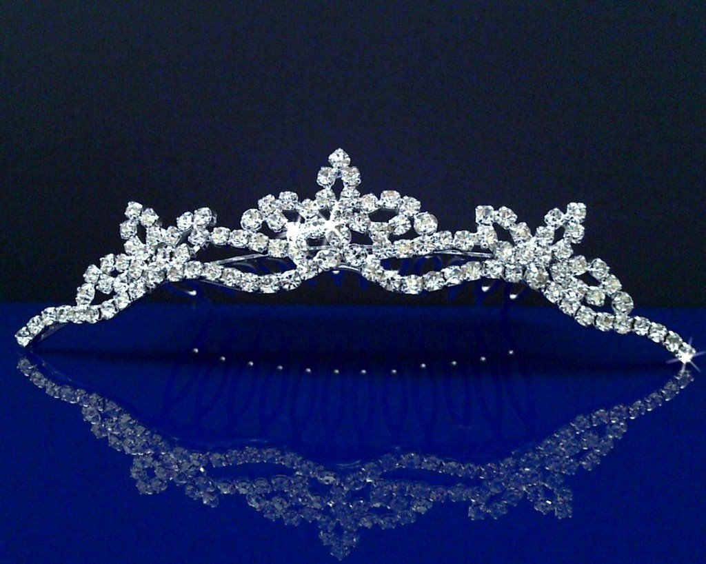 Amazon.com : SC Bridal Wedding Tiara Comb With Three-Crystal Center ...