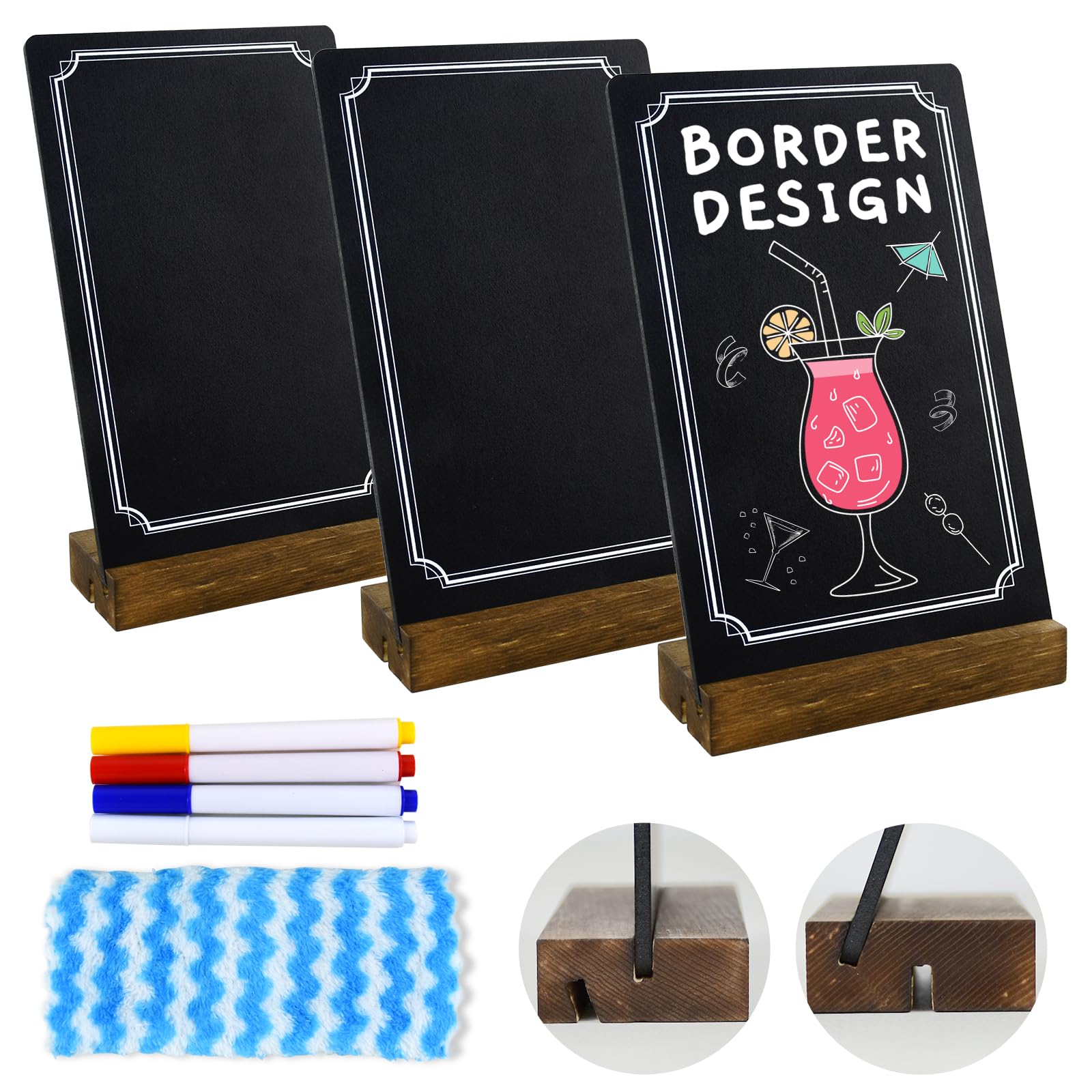 Amazon.com : Horchen 3 Pack Small Chalkboard Signs with Stand, 8x5 ...