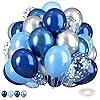 Amazon.com: Royal Blue Confetti Latex Balloons, 50pcs 12 inch Light Blue Baby Blue and White ...