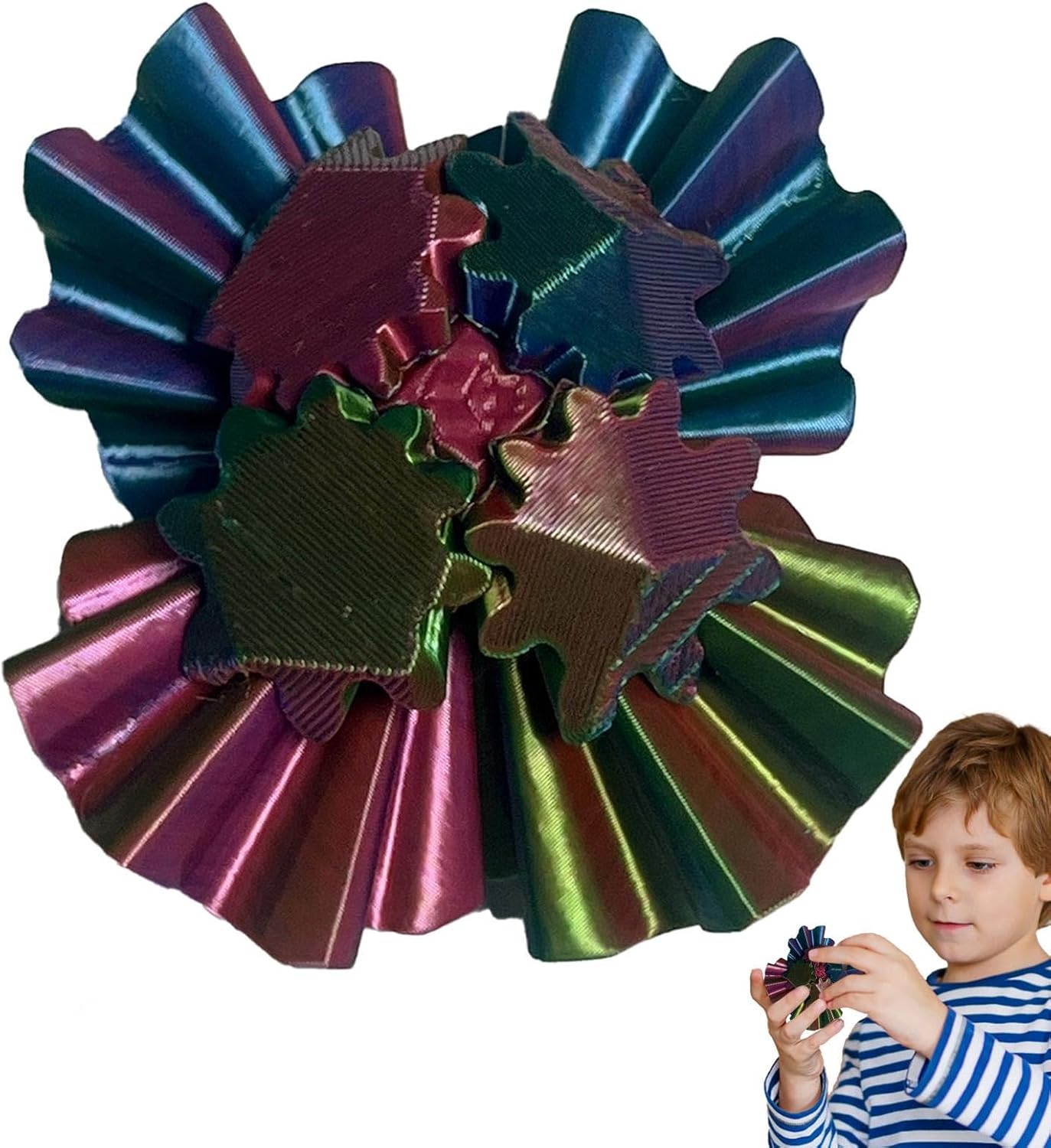 Gear Ball Fidget Toy, Printed Gear Sphere Portable Cube Fidget Toy ...