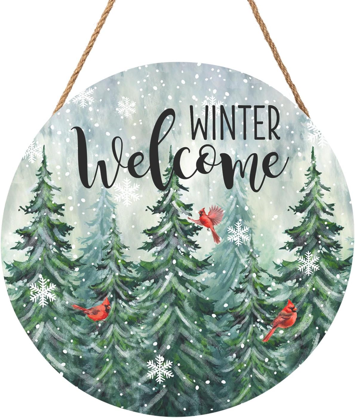 Amazon.com: Winter Welcome Door Sign For Front Door Decor,Winter ...