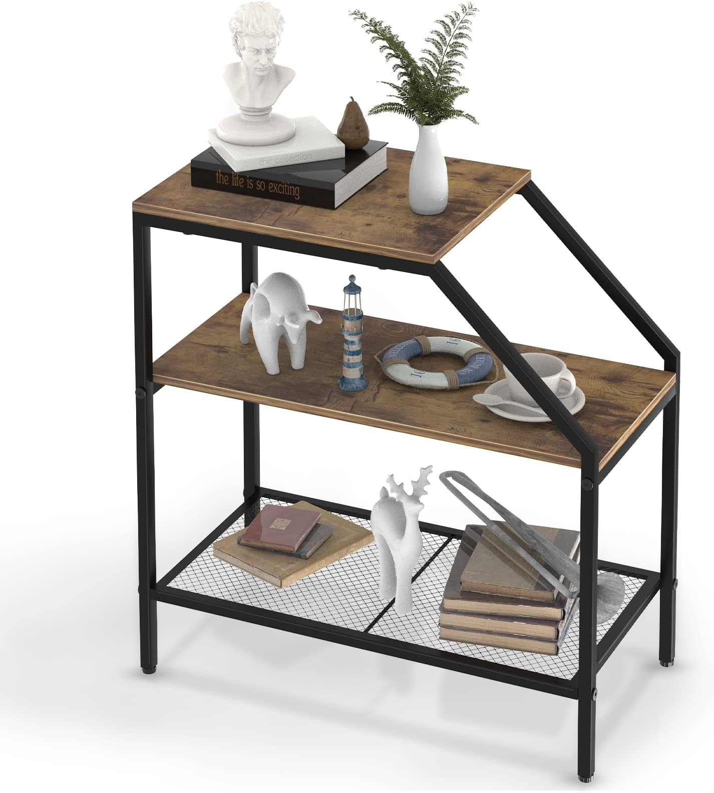 Amazon.com: Premium Home Rustic Side Table: Farmhouse End Table ...