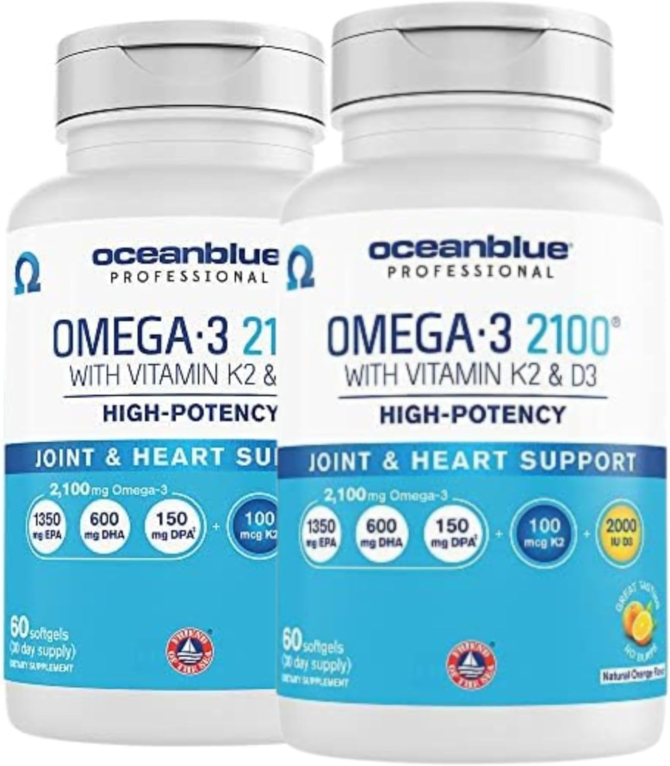 Amazon.com: Oceanblue Professional Omega-3 2100 with Vitamin K2 and ...