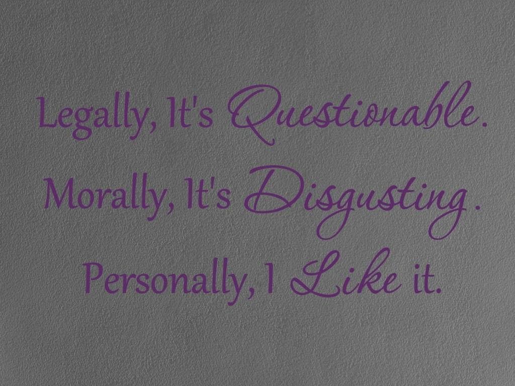 Vinylsay "Legally, It's Questionable. Morally, It's Disgusting ...