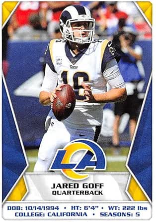 Amazon.com: 2020 Panini NFL Stickers Football #505 Jared Goff Los ...
