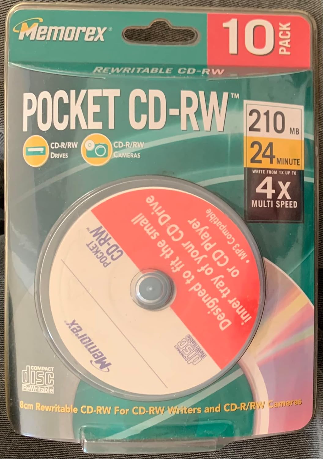 Memorex 185MB/21-Minute 3" Pocket CD-RW Media (10-Pack) : Amazon.ca ...