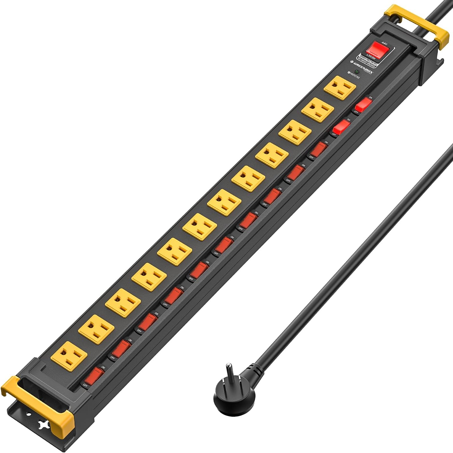 Amazon.com: ZESEN 10 Outlet Heavy Duty Long Power Strip Surge Protector ...