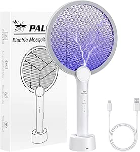 PALONE 4000V Bug Zapper Racket, Electric Fly Swatter, 2 in 1 Indoor Outdoor Mosquito Killer ...