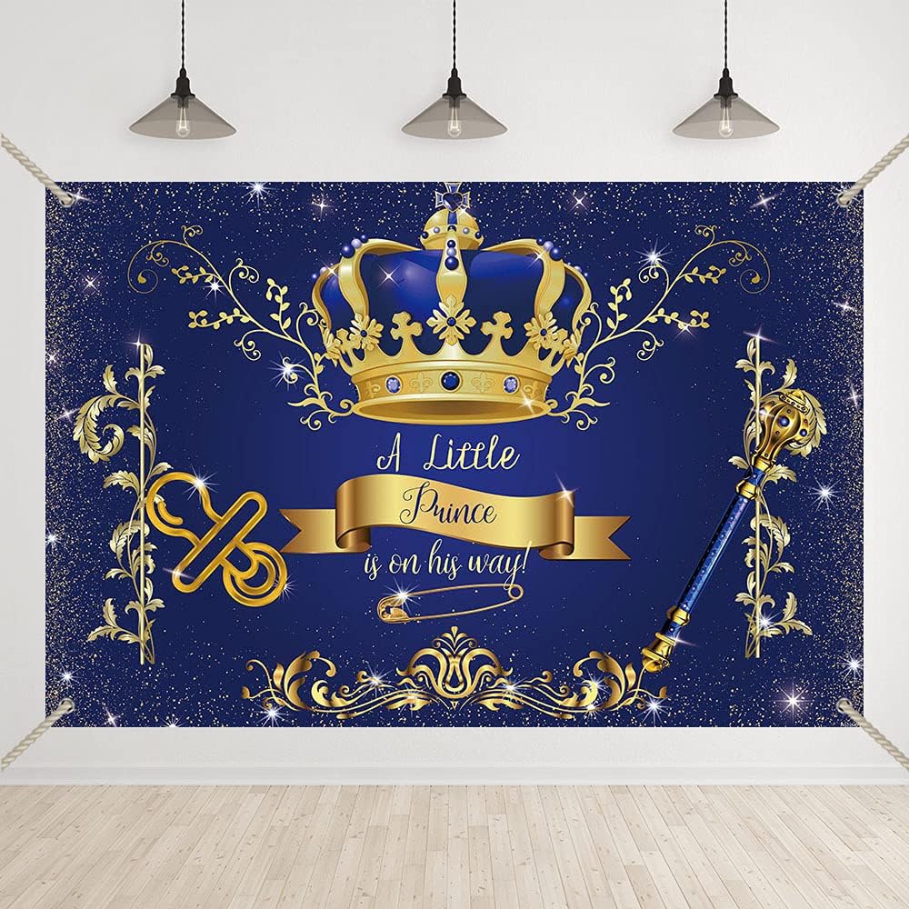 Amazon.com : Yeele 10x8ft Boy Baby Shower Backdrop Vinyl Royal Little ...