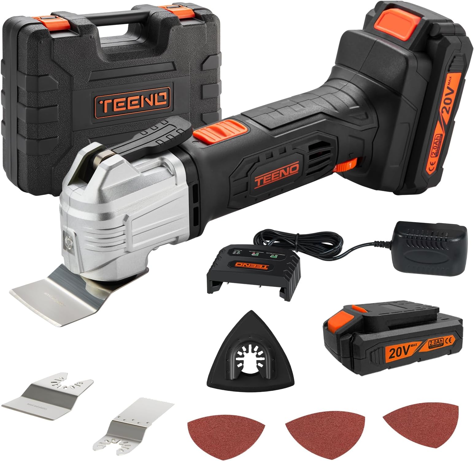 TEENO Oscillating Tool, Cordless Oscillating Multi-Tool with 20V 2Ah ...