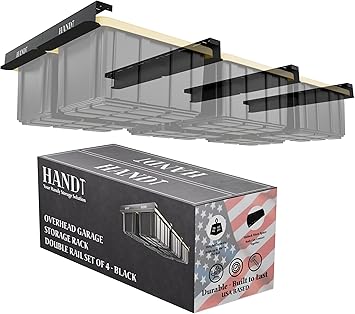 Amazon.com: HANDT Overhead Garage Storage Rack, Connectable Heavy Duty ...