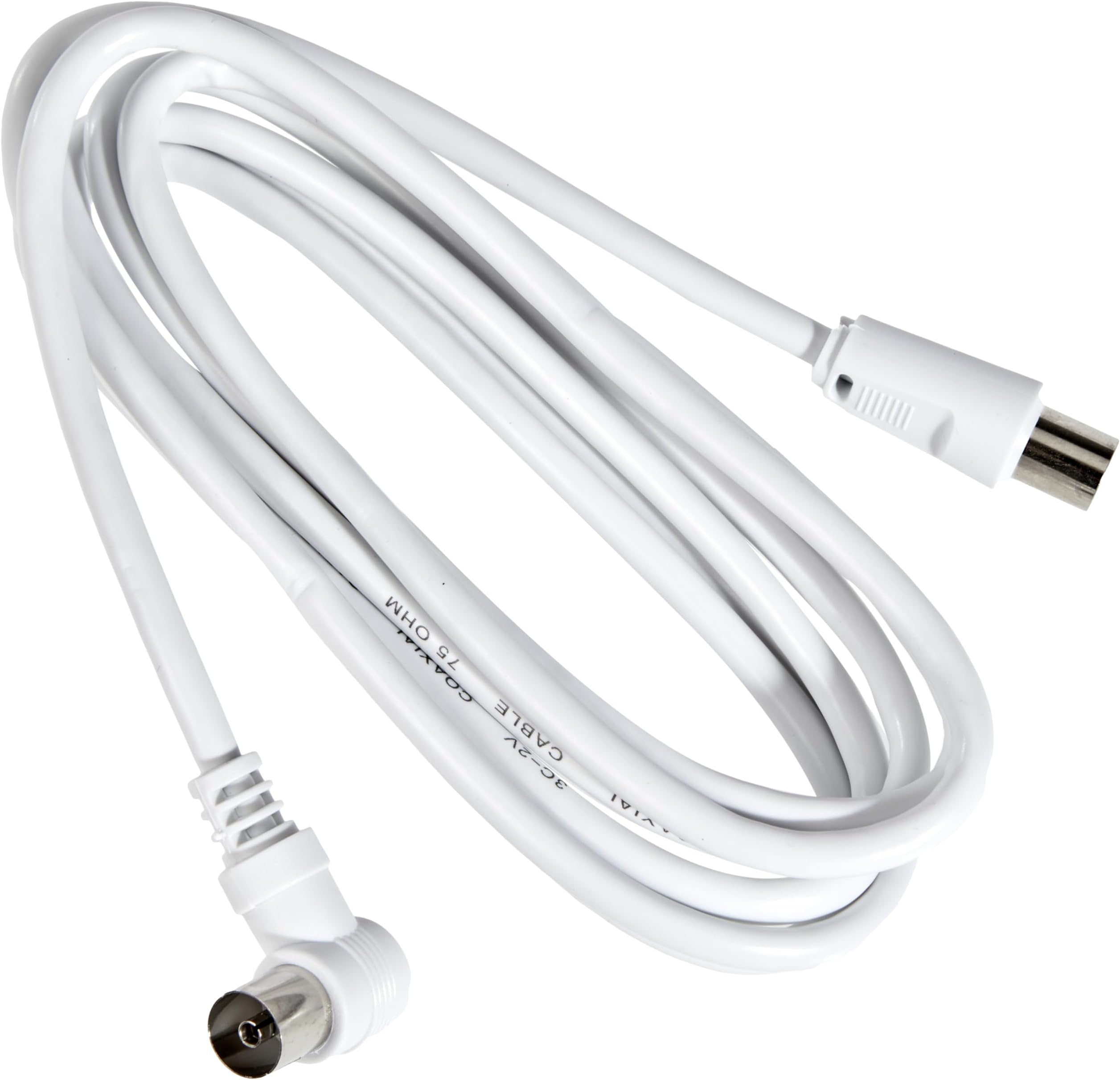 PremiumCord TV M/F 90, 75 Ohm, 2m câble coaxial IEC Blanc - Câbles ...