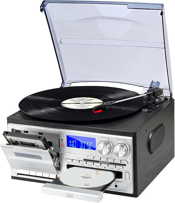 Amazon.com: MUSITREND 9 in 1 Record Player with External Speakers,3 ...