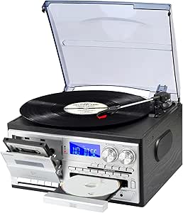 Amazon.com: MUSITREND 9 in 1 Record Player with External Speakers,3 ...